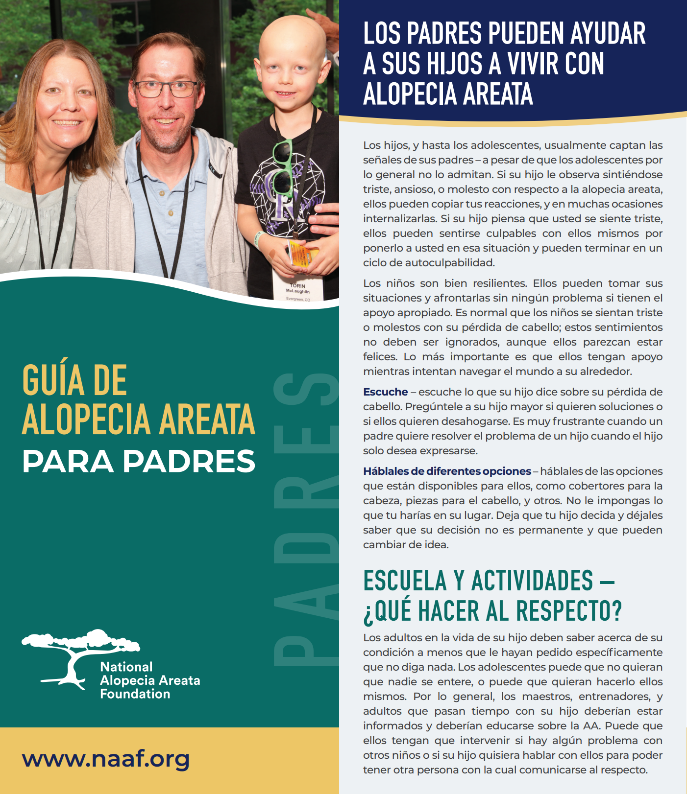 NAAF Patient Brochures - National Alopecia Areata Foundation | NAAF