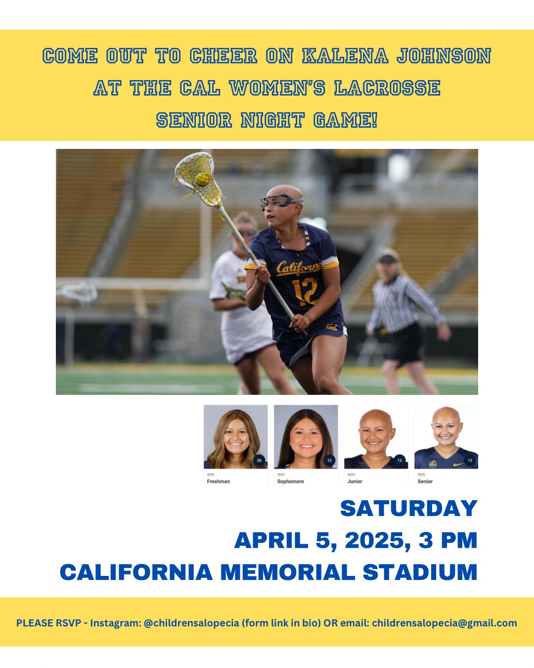 Cal Women's Lacrosse Game to Cheer on Kalena Johnson - National ...